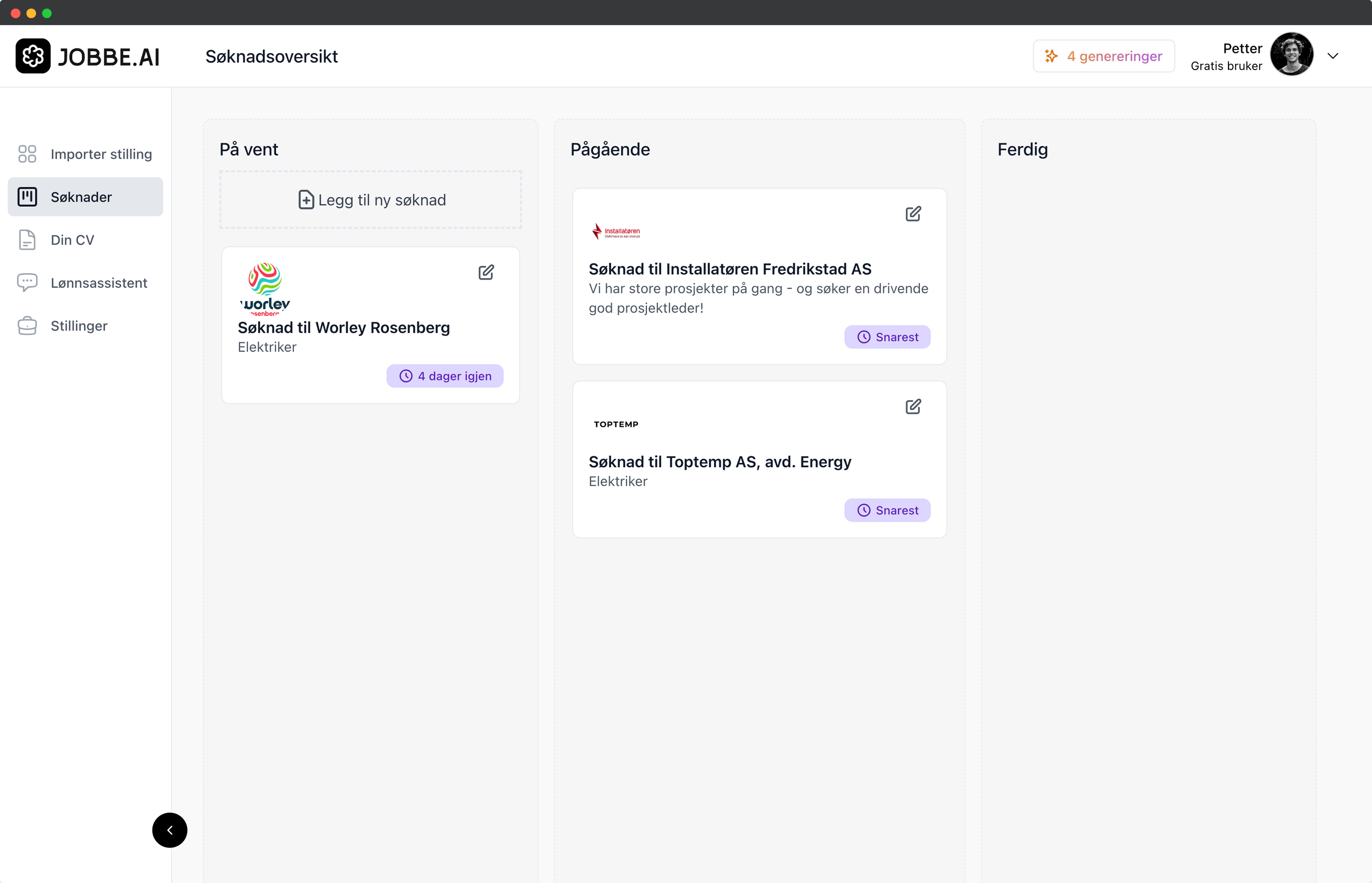 Jobbe.ai - AI for jobbsuksess og karriereutvikling