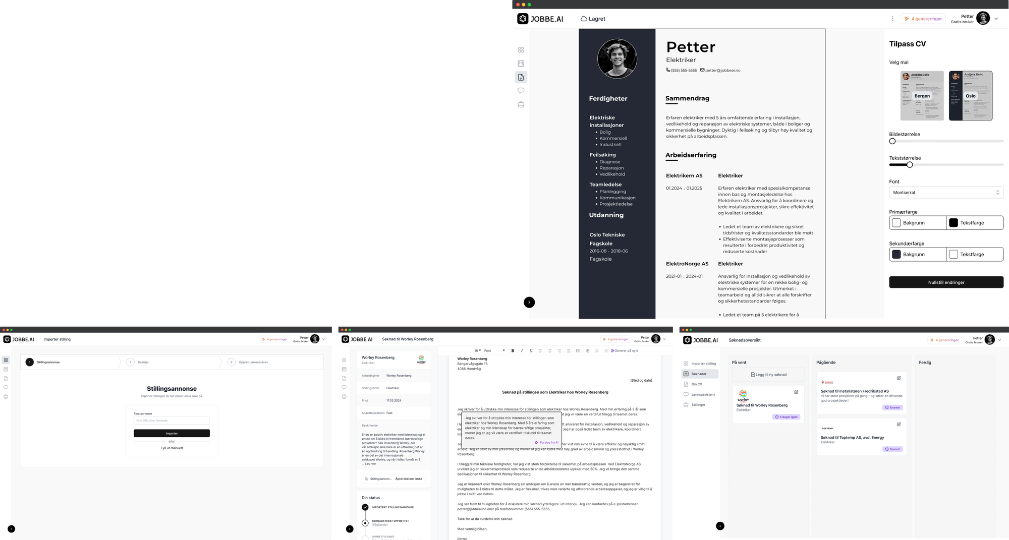 Jobbe.ai - AI for jobbsuksess og karriereutvikling